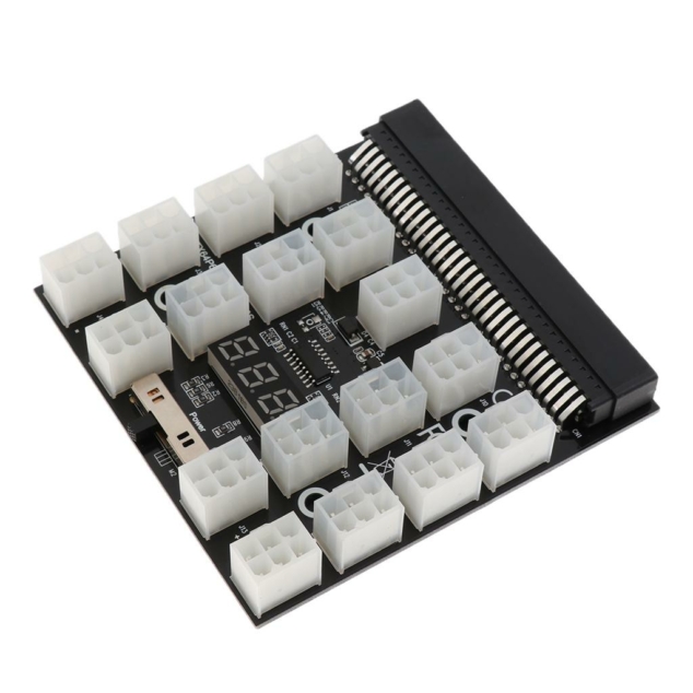 17 Port 6Pin Mining Breakout Board Adapter 1200w 12V Server Power ...