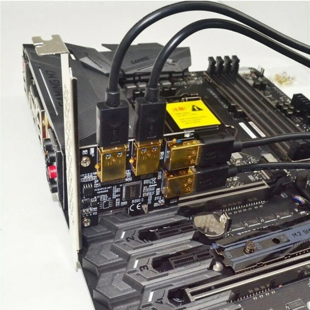 PCIe Splitter 1 to 4 Multiplier Adapter Card - TekHouse